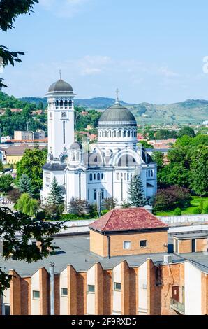 view of the orthodox cathedral of saint treime in romanian city ...
