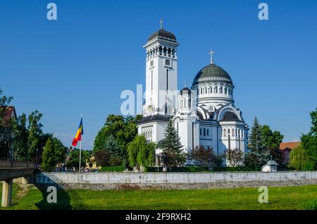 view of the orthodox cathedral of saint treime in romanian city ...