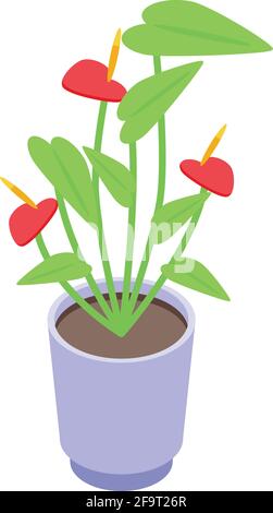 Plant allergy icon. Isometric of Plant allergy vector icon for web ...