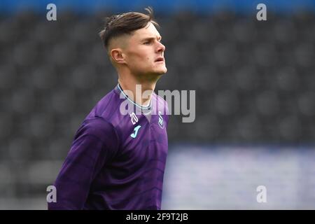 Liam Cullen #20 of Swansea City during the pre-game warmup Stock Photo ...