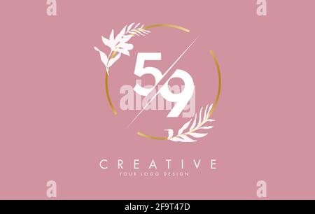 number 59 logo icon design with grunge texture and rainbow colored ...