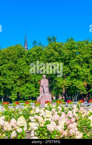 Monument to Janis Rainis, 1865-1929, Latvian National poet and writer ...