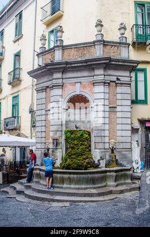 SALERNO, ITALY, JUNE 30, 2014: View of the streets town of Salerno ...