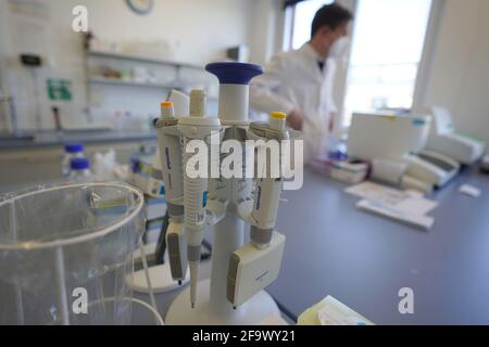 Hamburg, Germany. 20th Apr, 2021. View of an Aesculabor laboratory. At ...