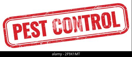 PEST CONTROL red grungy rectangle stamp sign Stock Photo - Alamy