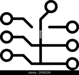 vector outline design blockchain proof of work algorithm cryptocurrency ...