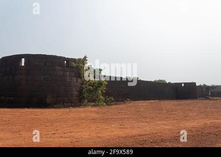 Bastions and outer walls of Gopalgad Fort or Anjanvel Fort. Captured by ...