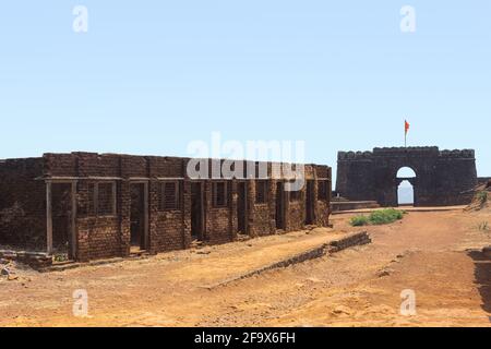 Entrance gate of Vishalgad Fort, Kolhapur, Maharashtra, India Stock ...
