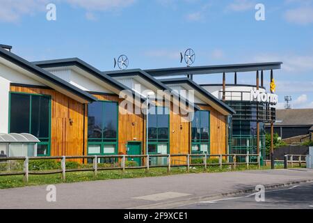 The modern architecture of the new Morrisons supermarket at ...