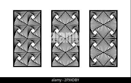 Geometric panel, screen, fence. Modern cnc pattern. Laser cutting template for interior ...