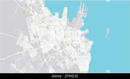 Urban vector city map of Dammam, Saudi Arabia, Middle East Stock Vector ...