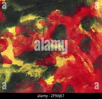 Multicolor ink smears Abstract painting on canvas Arbitrary pattern ...