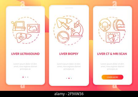 Liver diagnosis onboarding mobile app page screen with concepts Stock ...