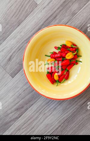 Bowl of homegrown red chillies Stock Photo - Alamy