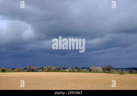 Rain Clouds over Countryside Stock Photo - Alamy