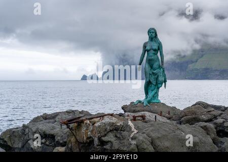 Kópakonan Seal Woman Statue on Kalsoy Island on the Faroe Islands ...