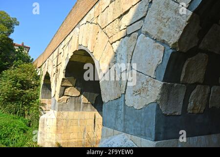 The River Rubicon and the Ancient Roman bridge, where Julius Caesar ...