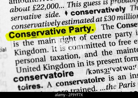 Highlighted word conservative concept and meaning Stock Photo - Alamy