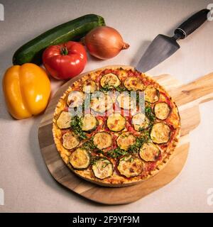 Vegetarian Provencal quiche recipe with vegetables, zucchini, tomato ...
