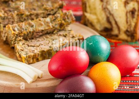 Easter meat roll, meatloaf for Easter dinner. Beautifully decorated ...