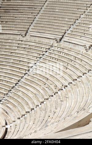 Seats of Odeon of Herodes Atticus is located on the south slope of the ...
