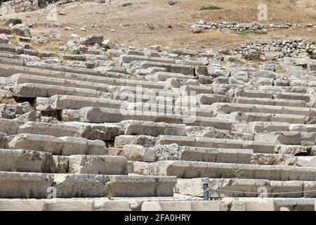 Stone seats of Theater of Dionysus near Acropolis, Athens, Greece ...