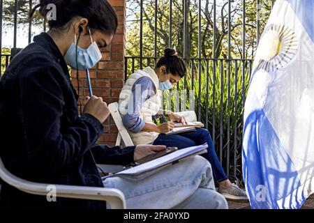 Argentine teenage girls in the La Boca barrio of Buenos Aires ...