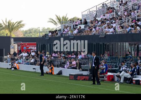 Inter Miami CF head coach Javier Mascherano looks on during the first ...