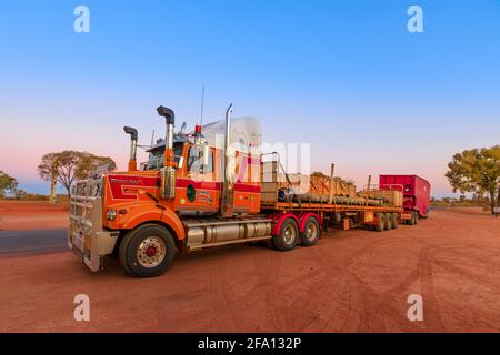 Ghan, Northern Territory, Australia - August 2019: Western Star road ...