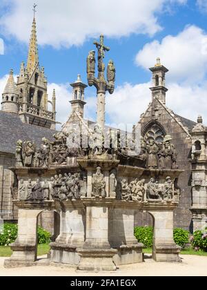 France, Finistere, Guimiliau, calvary of the parish enclosure Stock ...