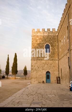Outside stone walls of the convent of christ, ancient templar ...