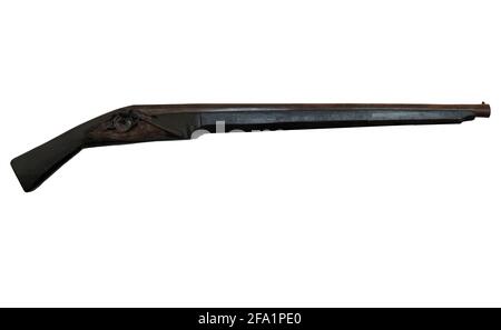 Spanish arquebus of 16th Century. Isolated. Shaded Stock Photo - Alamy