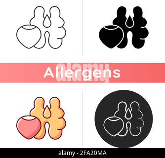 Tree nuts chalk white icon on black background Stock Vector Image & Art ...