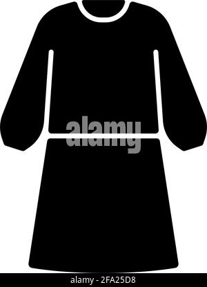 Medical gown glyph icon, clothes and medicine, medical robe sign ...