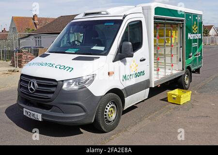 Morrisons home delivery van for online internet shopping orders outside ...