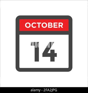 Icon calendar day - 14 October. 14th days of the month, vector ...