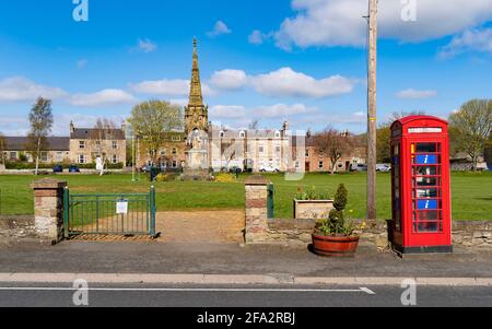 View of the Green in village of Denholm in Scottish Borders, Scotland ...