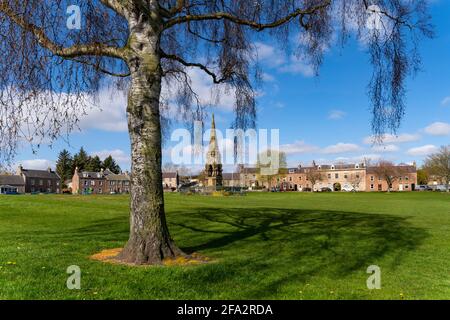 View of the Green in village of Denholm in Scottish Borders, Scotland ...
