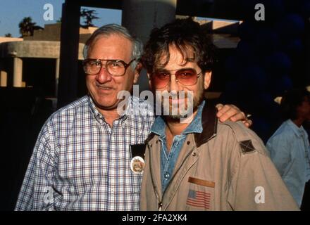 Steven Spielberg and his father during Premiere of "The Land Before ...