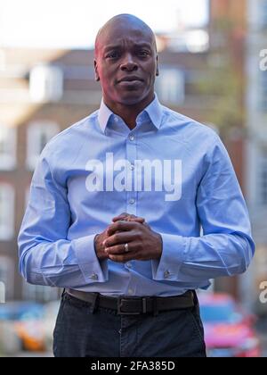 Shaun Bailey MP, launches his battle bus on the 22nd of April 2021 as ...