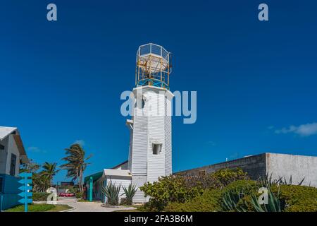 The Lighthouse in the south at the beautiful Caribbean coast in Isla ...
