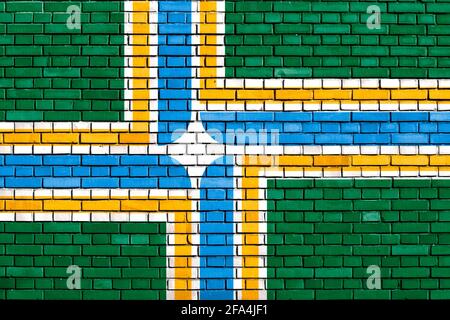 Flag of Portland painted on brick wall Stock Photo - Alamy