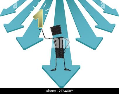 Hand holding stick figure vector illustration. Compassion stickman ...