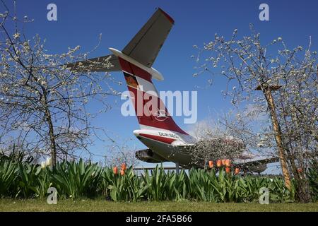 Gollenberg, Germany. 23rd Apr, 2021. The "Lady Agnes", an Ilyushin 62 ...