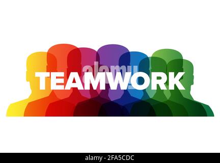 Teamwork lettering template made from puzzle pieces with team work text ...