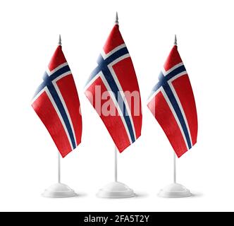 Small national flags of the Norway on a white background Stock Photo ...