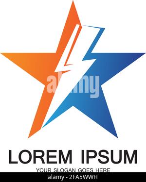 Lightning Star,Energy Star logo vector icon design template Stock ...
