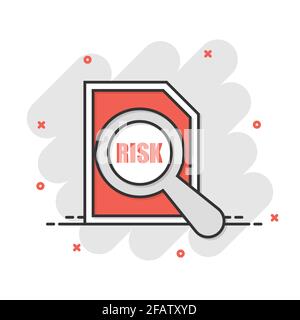 Risk level icon in comic style. Result cartoon vector illustration on ...