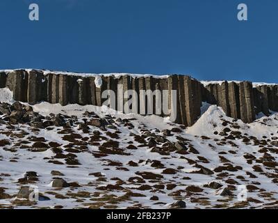 Basalt columns at Gerduberg, Snaefellsnes Peninsula, Iceland Stock ...