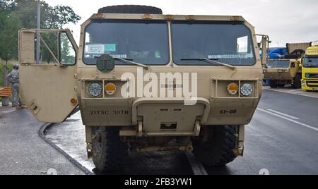 enns, austria, 22 june 2015, oshkosh pls tractor at an american ...
